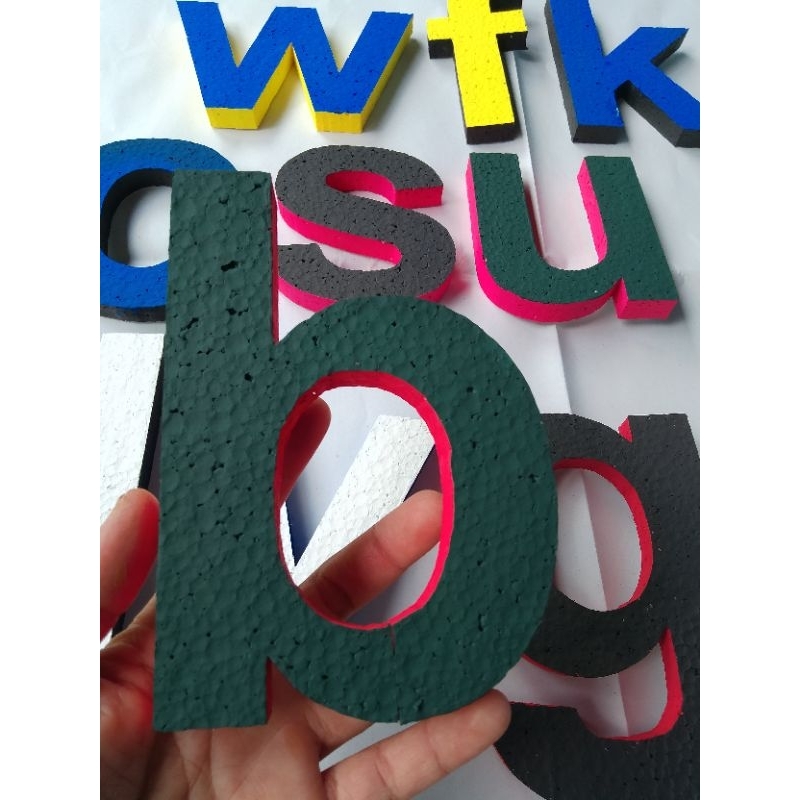 Jual HURUF TIMBUL STYROFOAM TINGGI 5 CM / HURUF TIMBUL / HURUF ABJAD ...