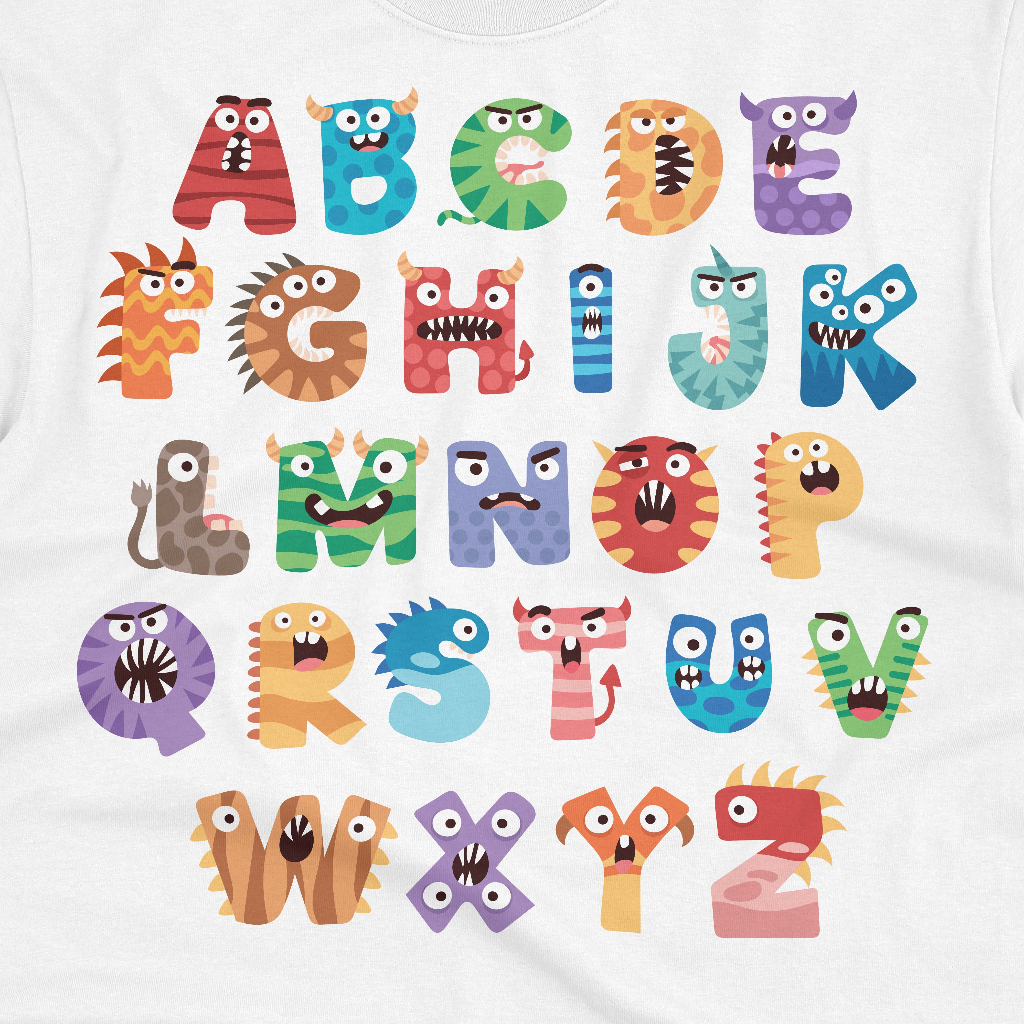 Jual SABLON SETRIKA ALPHABET MONSTER | SABLON DONG HURUF MONSTER KAOS ...