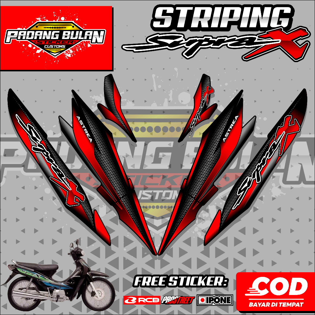 Jual STRIPING VARIASI SUPRA X 110 LAMA(OLD) / STICKER LIST HONDA SUPRA ...