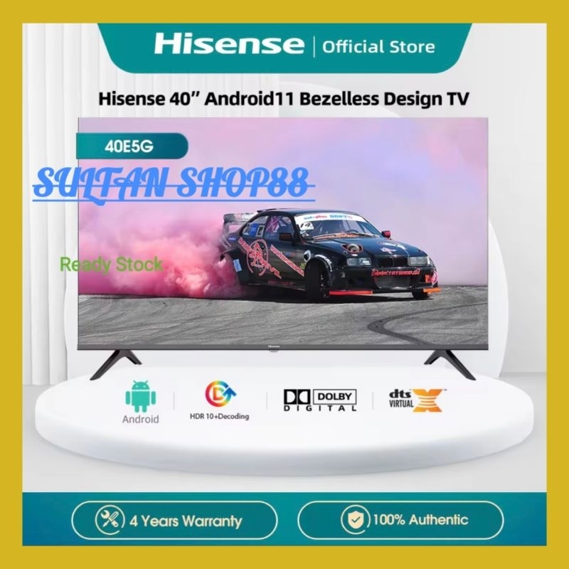 Jual HISENSE ANDROID TV 40E5G 40 INCH FHD DTS X BEZELLES DESIGN I ...