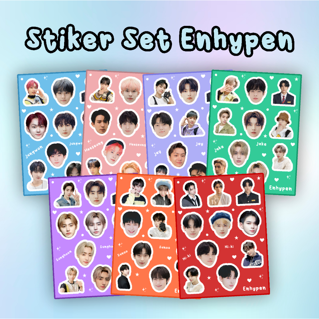 Jual Sticker/Stiker Set Jungwon/Heeseung/Jay/Jake/Sunghoon/Sunoo/Ni-ki Enhypen KPOP | Shopee ...