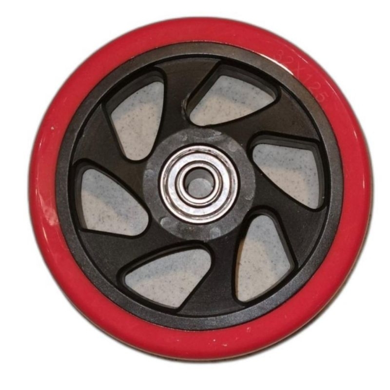 Jual Roda 4 inch pu merah onley/roda saja ball bearing as tenga 12 mm ...