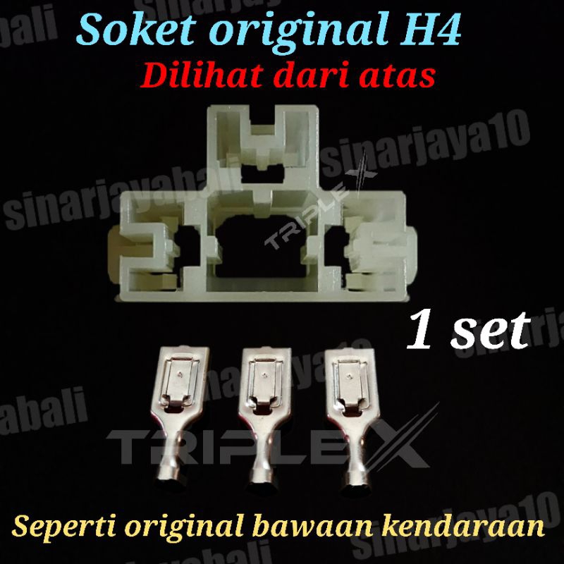Jual soket lampu utama h4 original socket headlamp headlight mobil ...