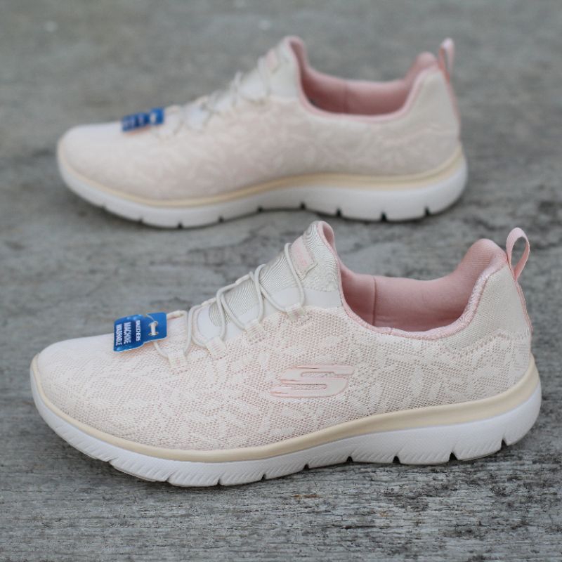 Jual sepatu skechers summits women sneakers shoes natural | Shopee ...