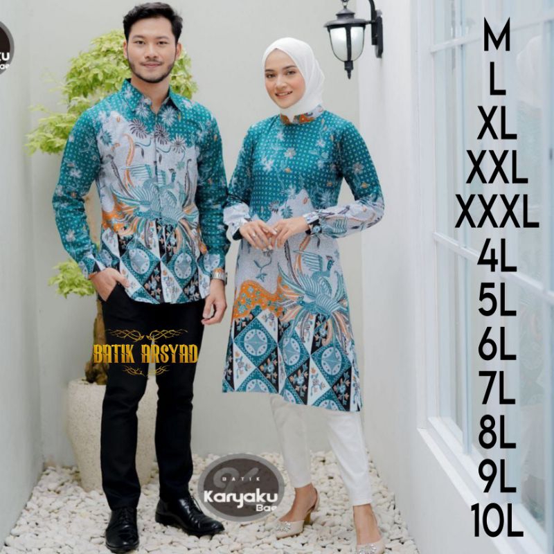 Jual Batik Couple Batik couple modern baju batik couple batik tunik couple size jumbo | Shopee ...