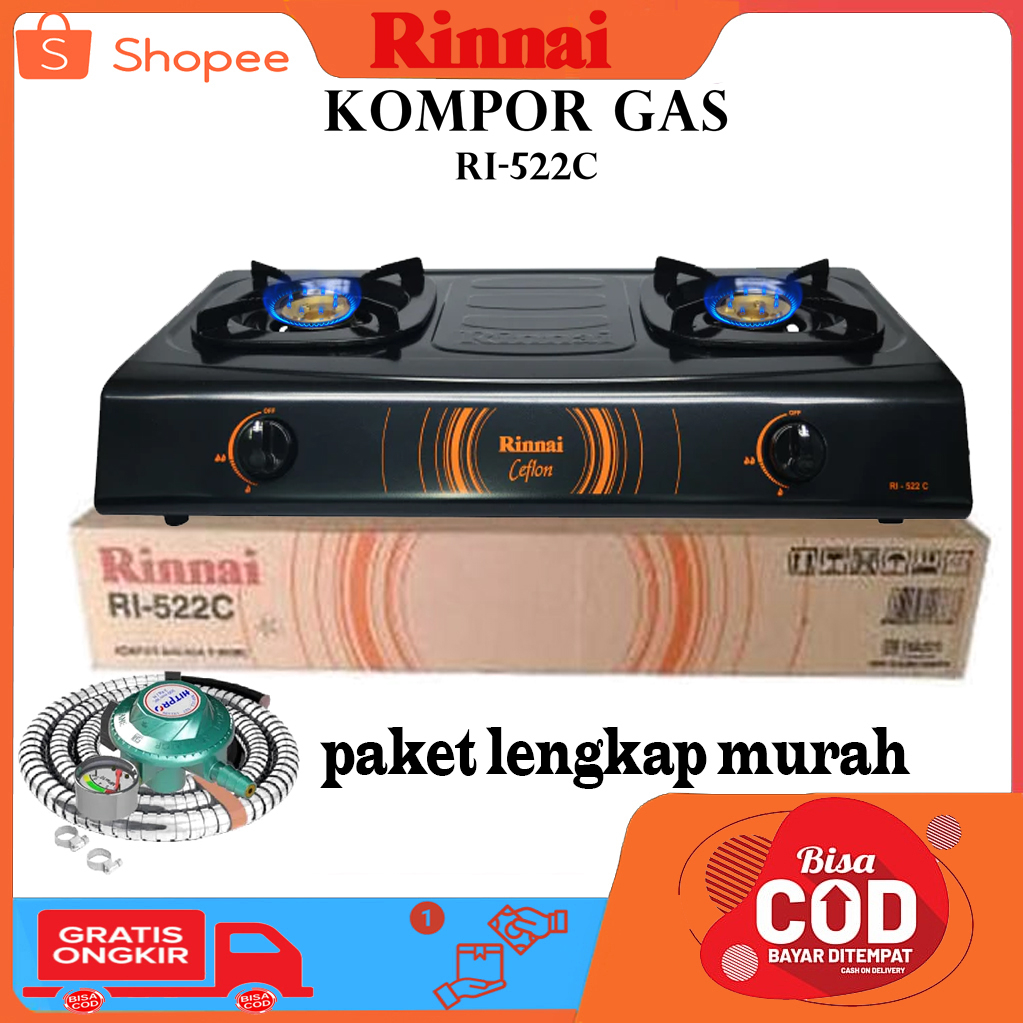 Jual KOMPOR GAS RINNAI RI-522C Kompor gas dua tungku berkualitas tinggi. Dengan desain finishing ...