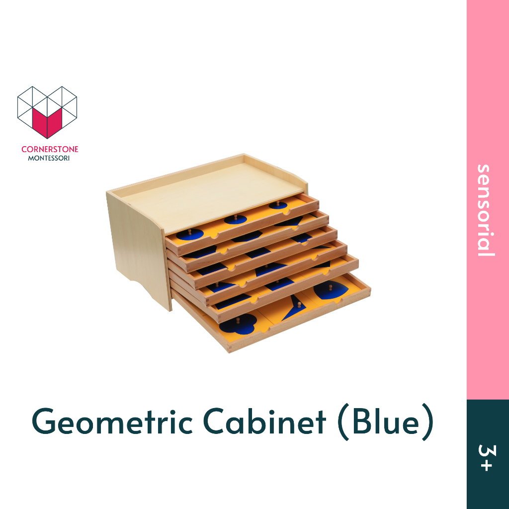 Jual Cornerstone montessori Geometric Cabinet (Blue) - Montessori ...