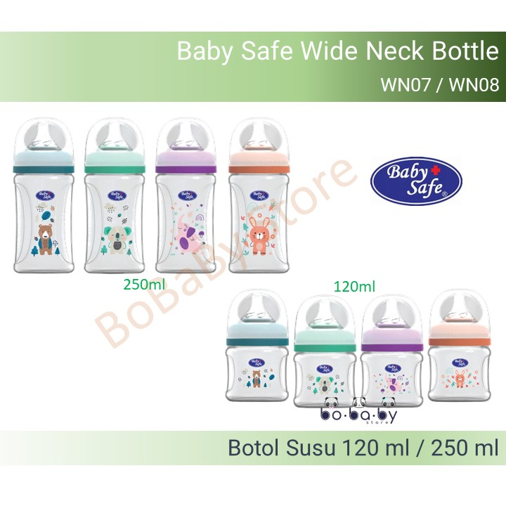 Jual Baby Safe Botol Susu Wide Neck Bayi 120ml WN07 / 250ml WN08 ...