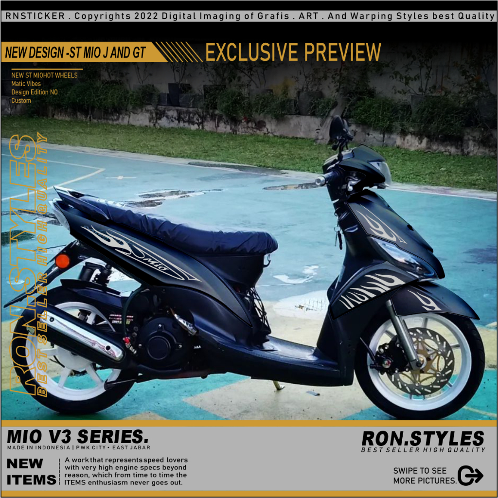 Jual MIOV3 CUTTING STICKER STRIPING VARIASI MIO J MIO GT API HOT WHEELS ...