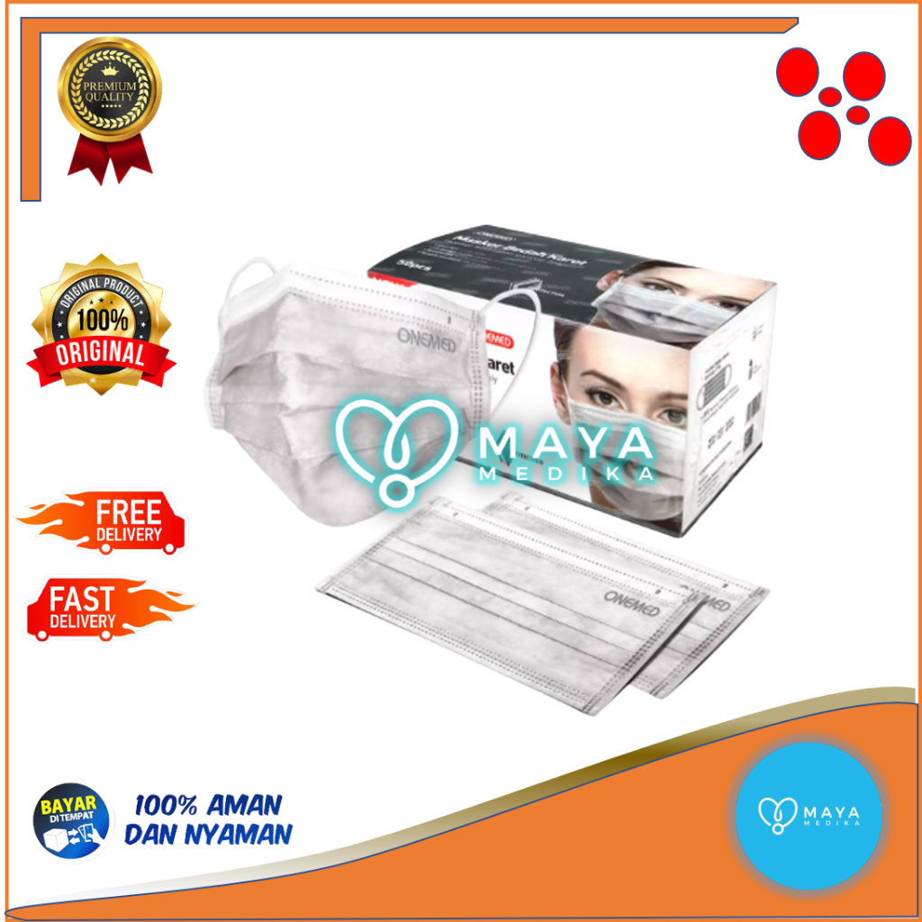 Jual Masker 3 Ply Gantung Abu-Abu - Onemed | Shopee Indonesia