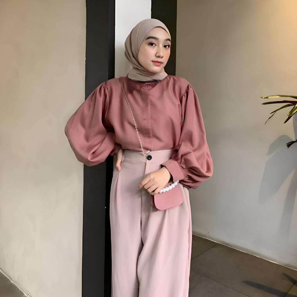 Jual Blouse Shakilla Kemeja Lengan Panjang - Kemeja Lengan Balon ...