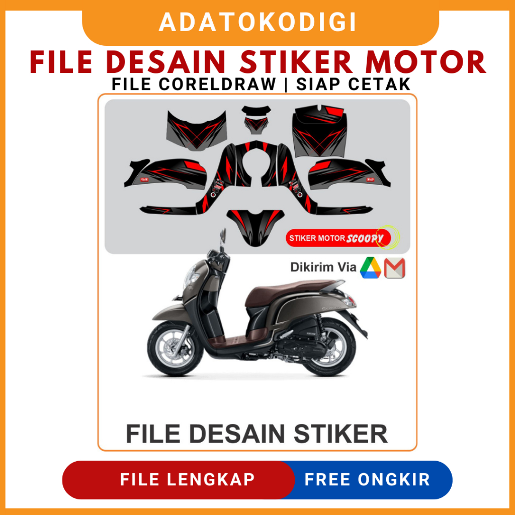 Jual DESAIN STIKER MOTOR SIAP CETAK PRESISI FILE COR3LDRAW || Stiker ...