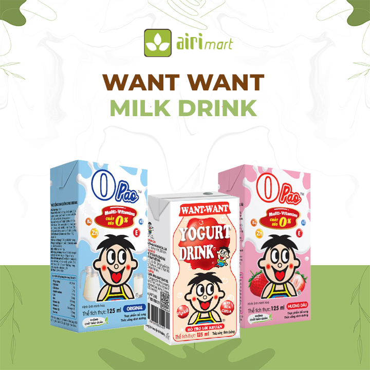 Jual Susu Want want drink o pao vanila/strawberry/yogurt 125ml | Shopee ...