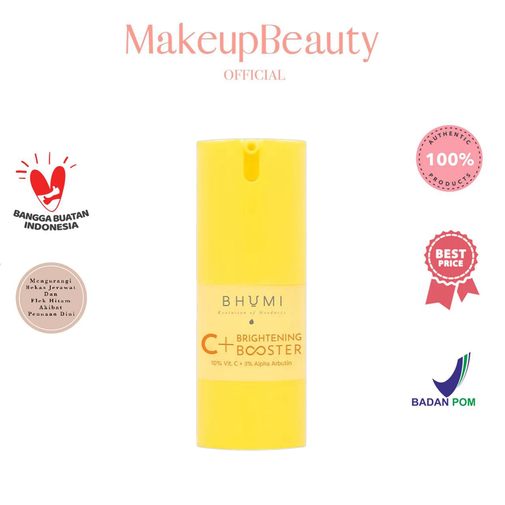 Jual BHUMI C+ Brightening Booster (10% Vitamin C + 3% Alpha Arbutin) 18ml | Shopee Indonesia