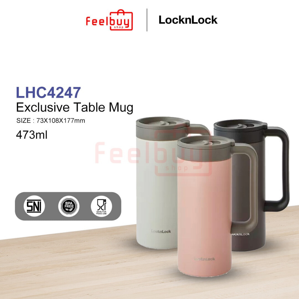 Jual LocknLock Exclusive Table Mug 473ml LHC4247 / Tumbler Hot n Cold | Shopee Indonesia