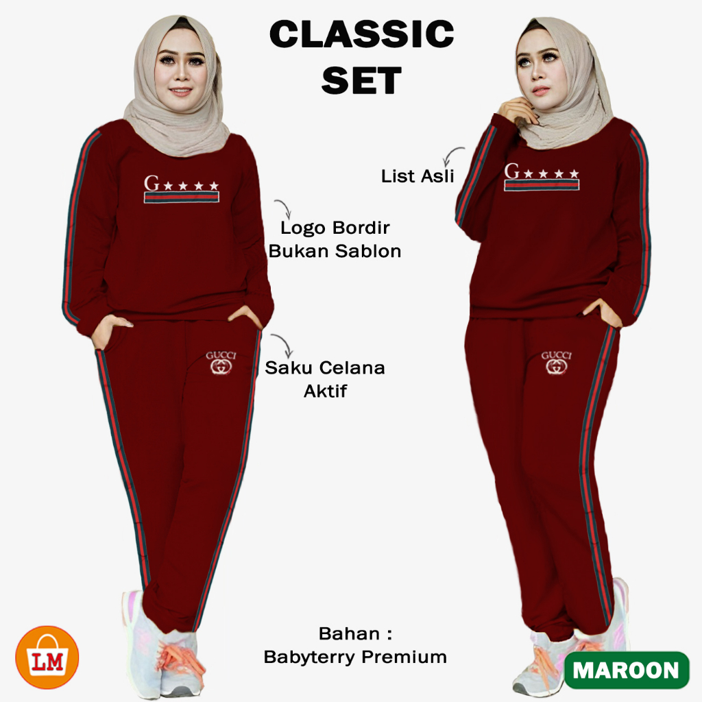 Jual LM 18258 Baju Setelan Pakaian Olahraga Senam Training Wanita GCI ...