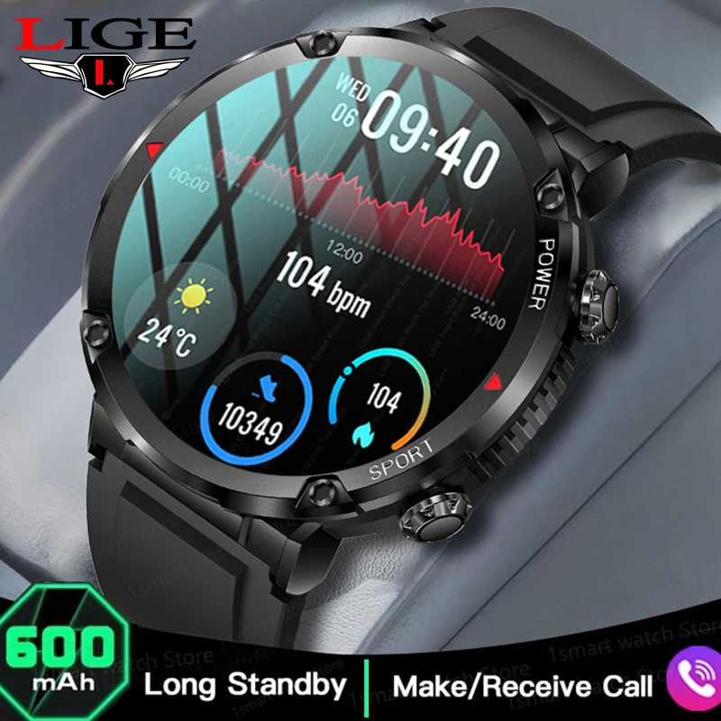 Jual LIGE Jam pintar Pria 1.6 Inci Layar IPS 600mAh Baterai Besar ...