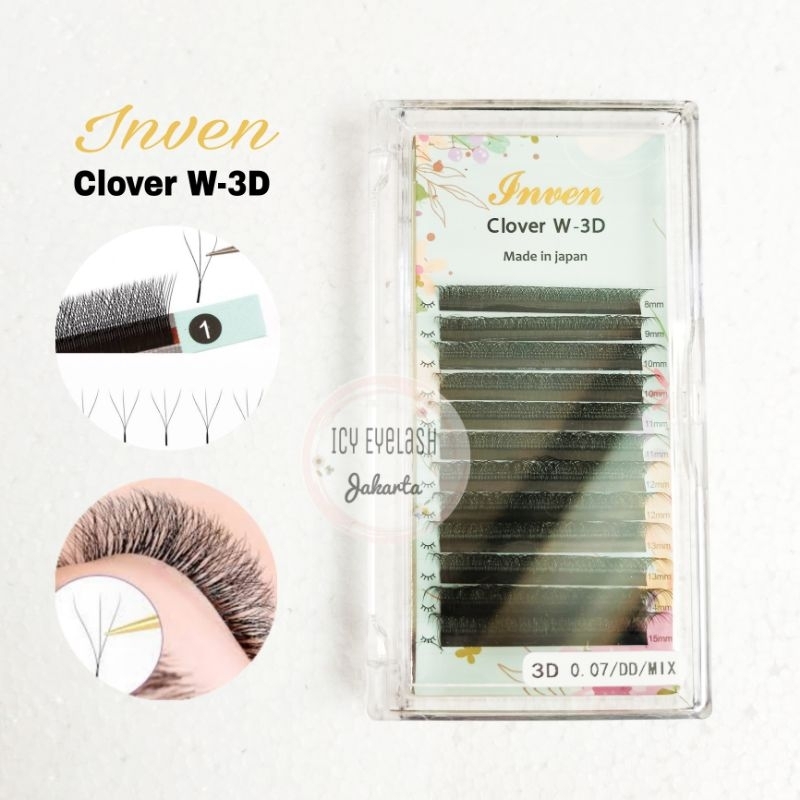 Jual Inven W Clover 3D Shaped Eyelash Cabang 3 Lembut Super Lentik Best ...