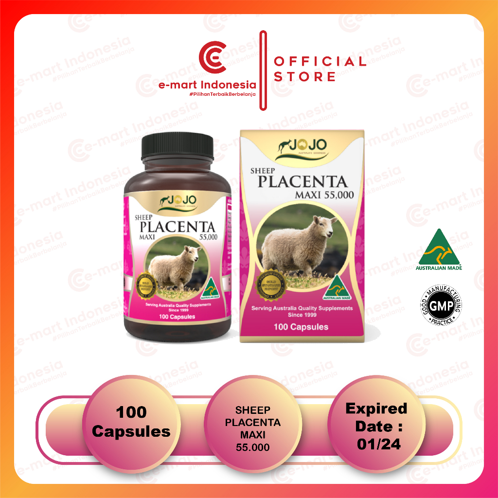 Jual Sheep Placenta maxi 55000mg isi 100 kaplets ORIGINAL Australia ...