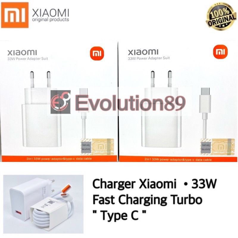 Jual Charger XIAOMI 33w Fast Charging TURBO Type C 33W / 33watt Tipe C ...