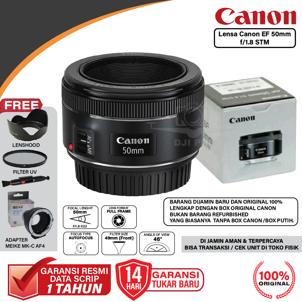 Jual Lensa Canon EF 50mm F1.8 STM - Fix Lens Bokeh Canon EF 50mm F/1.8 ...