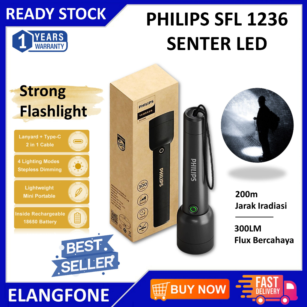Jual Senter Philips Led Flashlight Led Senter Super Terang Modern ...