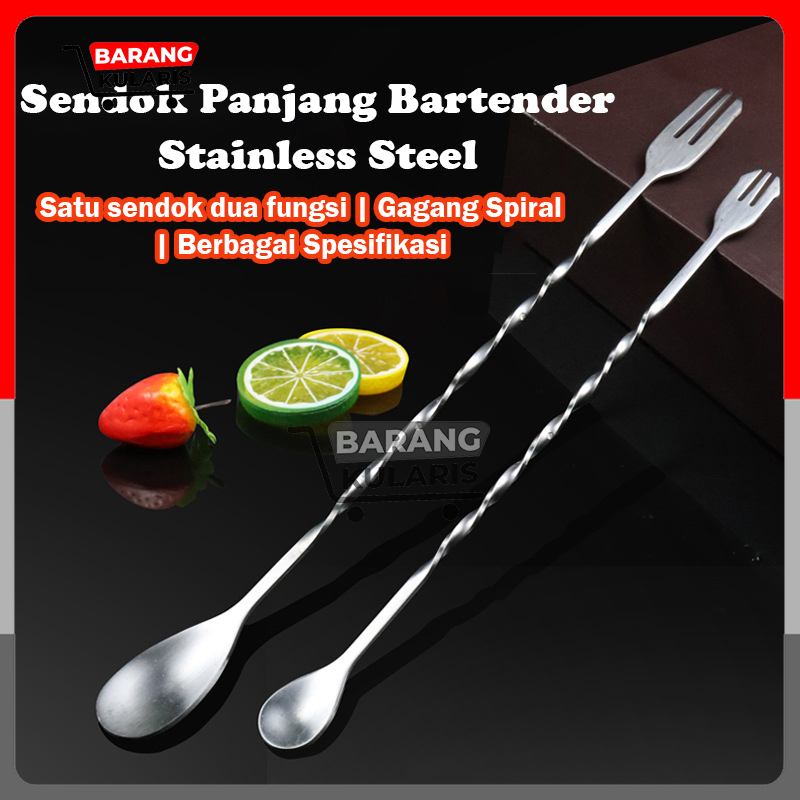 Jual BKL.- Sendok Bar Sendok Panjang 2 In 1 Sendok dan Garpu | Long Bar ...