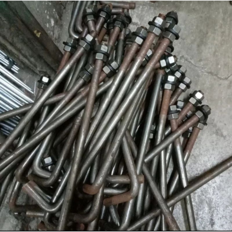 Jual baut angkur L m16 x 400mm x 100mm atau anchorbolt L 5/8 x 40cm x ...