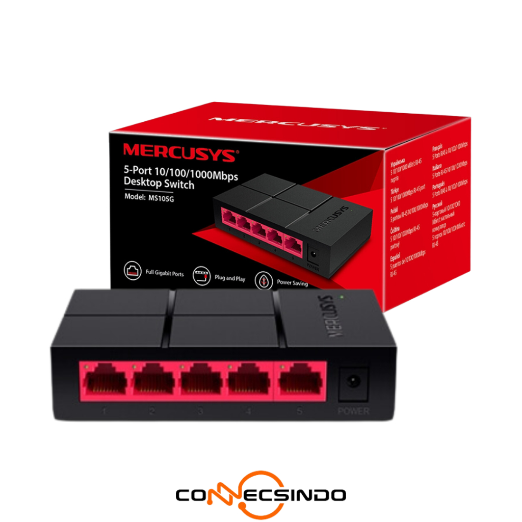 Jual Desktop Switch HUB MERCUSYS MS105G 5 Port Gigabit 10/100/1000Mbps ...