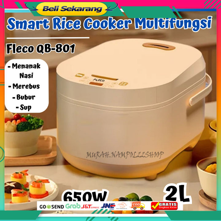 Jual Smart Rice Cooker Fleco QB-801 Magic Smart Multifungsi 2L 650 Watt | Rice Cooker Magic Com ...