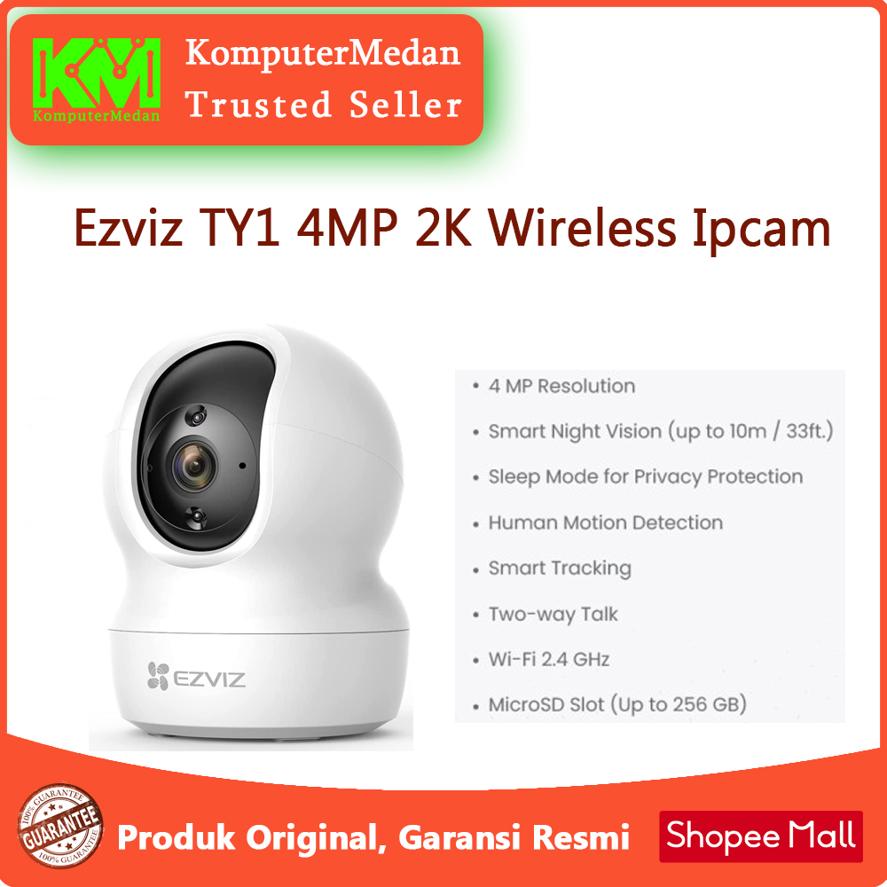 Jual Kamera cctv Ezviz TY1 4MP 2K Wireless Ipcam PTZ 360 Indoor CCTV ...
