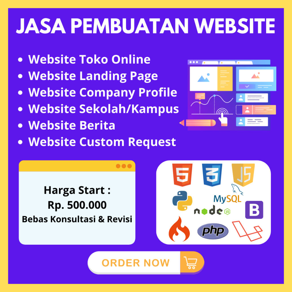 Jual Jasa Pembuatan Website Web Developer Custom Murah | Shopee Indonesia
