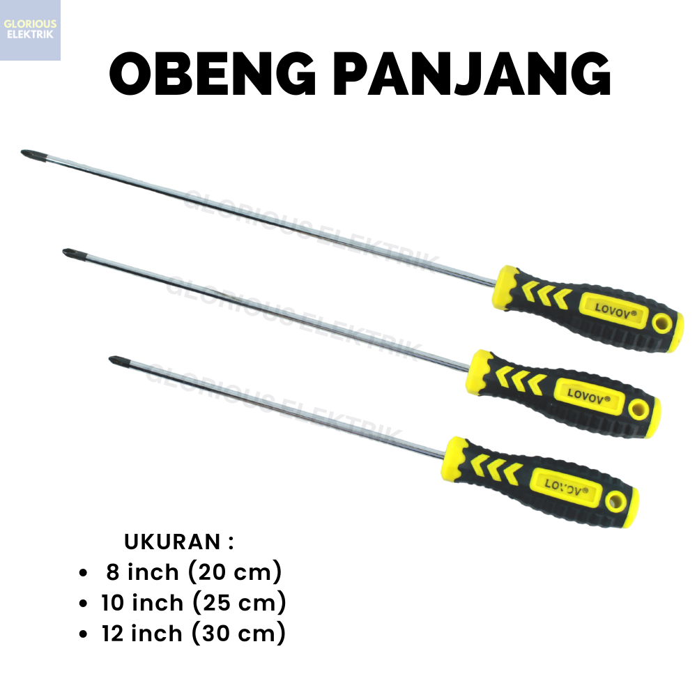 Jual Obeng Panjang Plus Magnet Gagang Karet 8 Inch | Shopee Indonesia