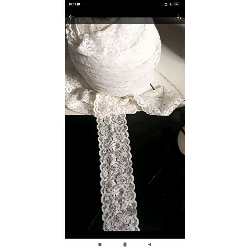 Jual Renda Stretch putih bw dan putih bersih varian motif cantik ...