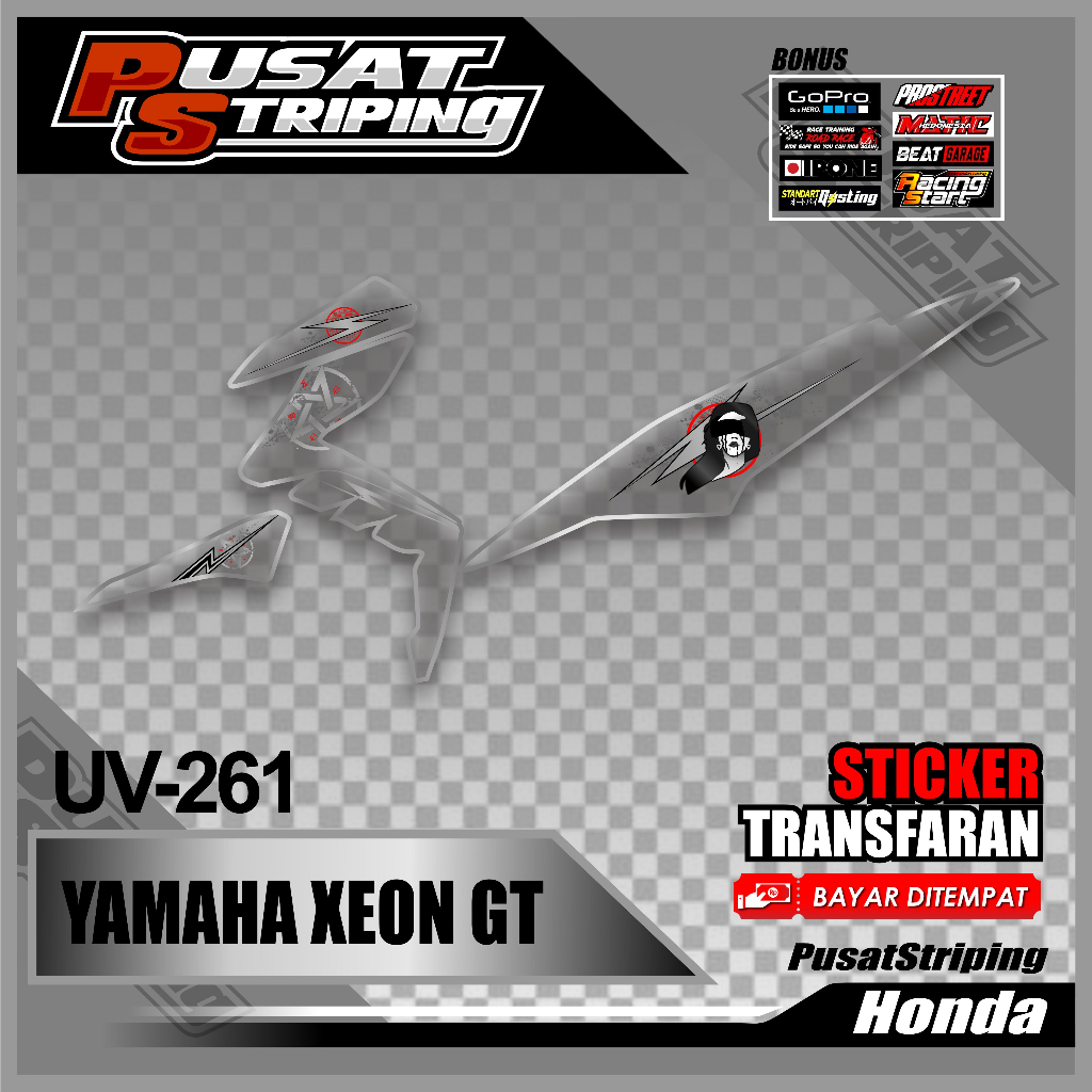 Jual Stiker Transparan Viral Striping Xeon GT - Sticker Motor Yamaha ...