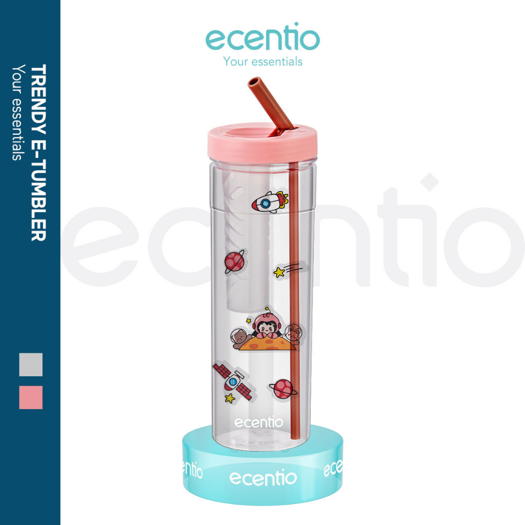 Jual ecentio 780ml botol air minum Sedotan Tumbler DIY sticker cup anti ...