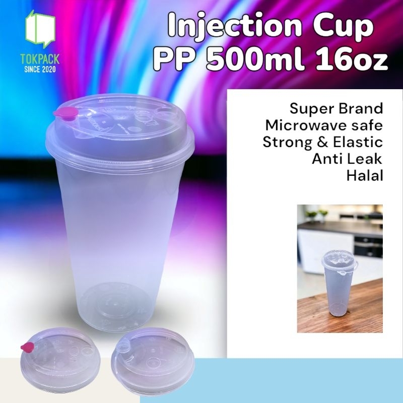 Jual GELAS PLASTIK 16 oz BOBA / CUP INJECTION 500ML / CHEESE TEA ...