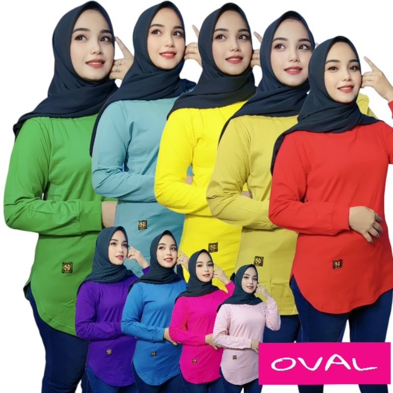 Jual Terbaru kaos oval trend masa kini atasan hayylik #Jaya fashion top termurah adem nyaman ...