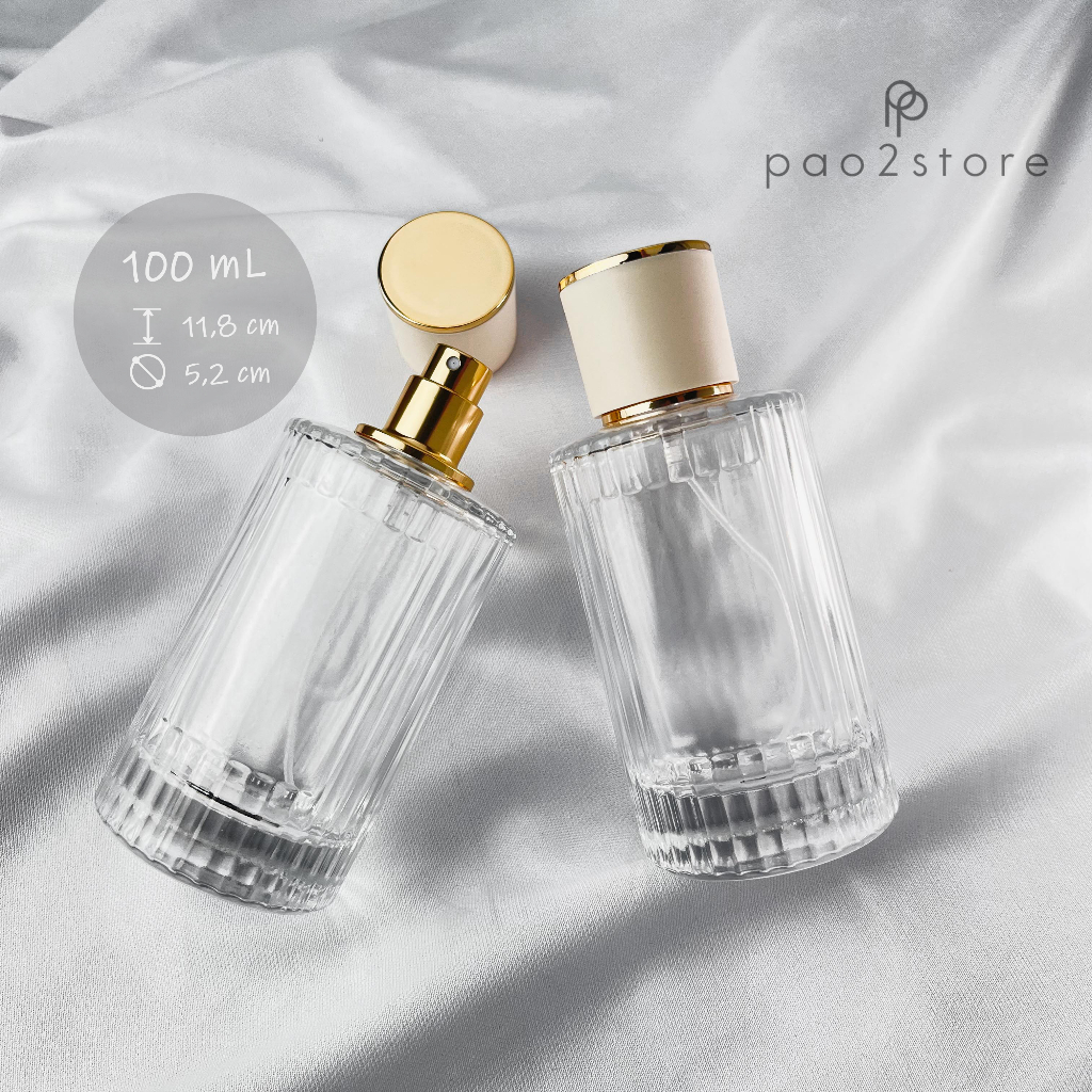 Jual Botol Parfum 100ml Spray Kaca Tebal Salur / Garis Isi Ulang Perfume Full Size Besar - CHL ...