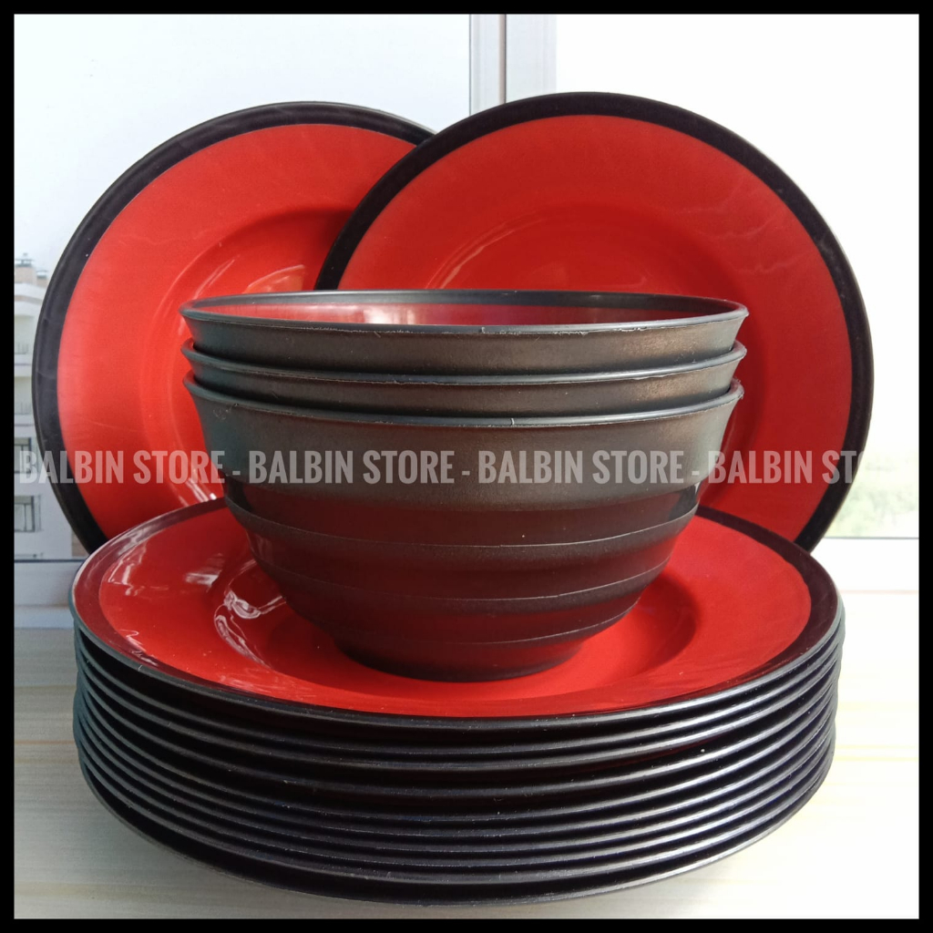 Jual PROMO SET 12 PCS ISI PIRING LEBAR 23.CM DAN MANGKUK RAMEN L 17,CM ...