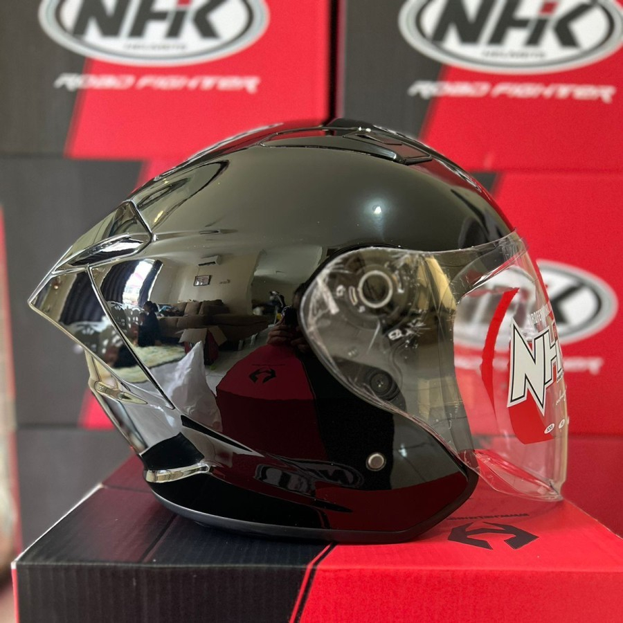Jual HELML NHK R1 Elite Solid - Black HELM HALF FACE | Shopee Indonesia