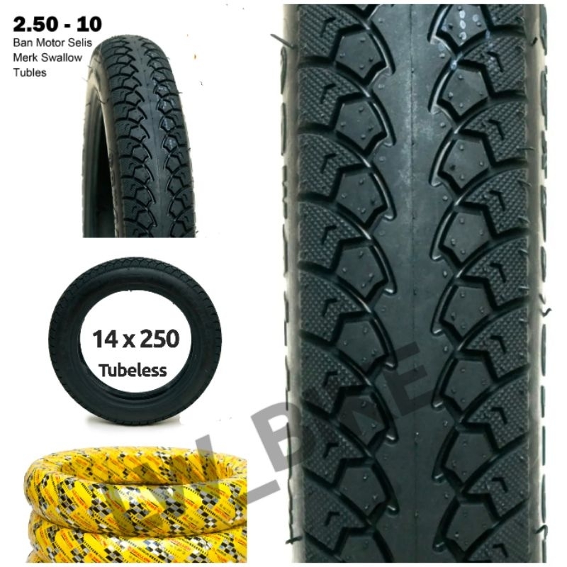 Jual Ban Luar Sepeda Listrik Selis E-Bike 2.50-10/ 14 x 2.50 Tubeless Tubles SWALLOW | Shopee ...