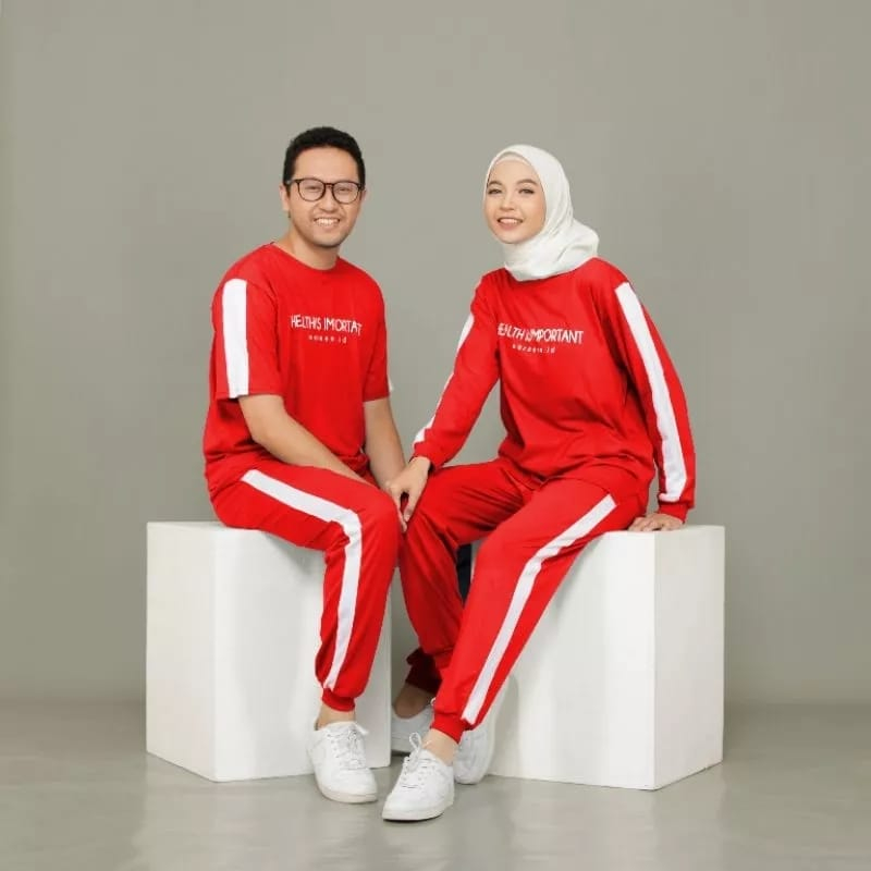 Jual COUPLE BAJU OLARAGA MERAH PUTIH SET - BAJU OLAHRAGA KEMERDEKAN ...