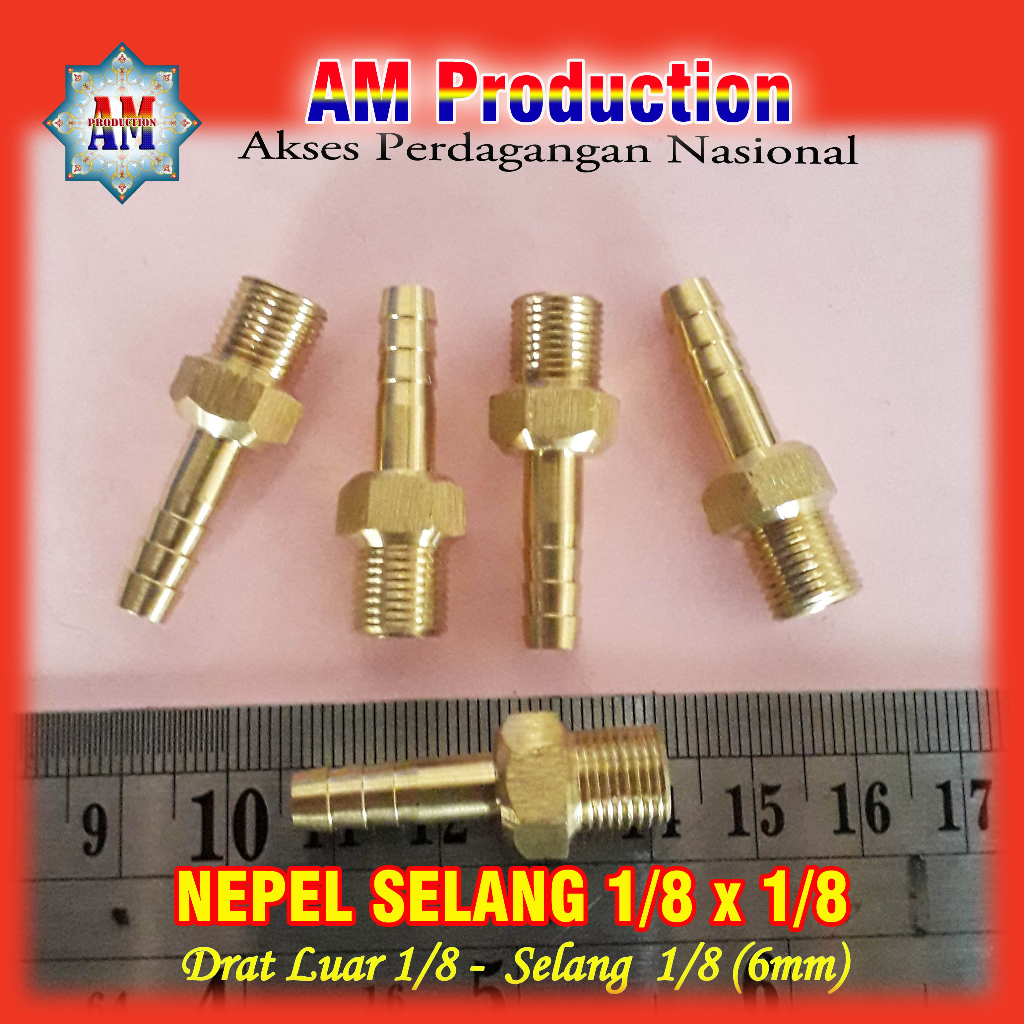 Jual Nepel Selang 1/8x1/8, Hose Neaple, Drat Luar, Selang, Logam ...