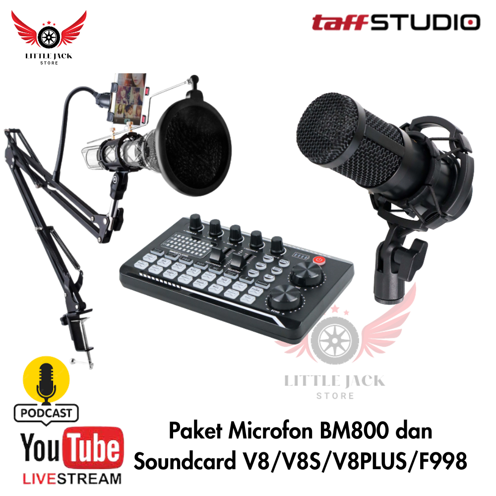 Jual Paket Lengkap Mic BM 800 Soundcard V8/V8 PLUS/V8S/ AudioPro F998 ...