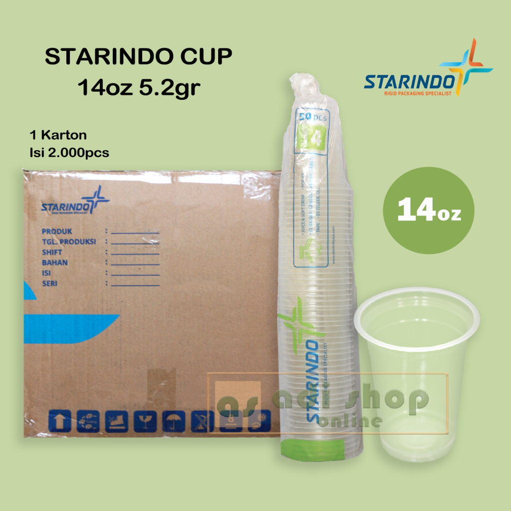 Jual Starindo Cup 14oz Tebal 5.2gr 1 Karton isi (2.000pcs) | Shopee ...