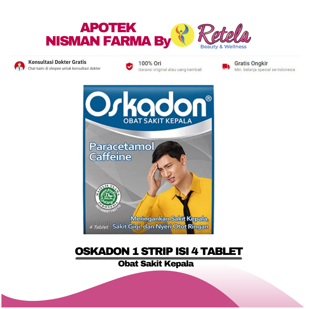 Jual OSKADON 1 STRIP 4 TABLET / OBAT SAKIT KEPALA | Shopee Indonesia