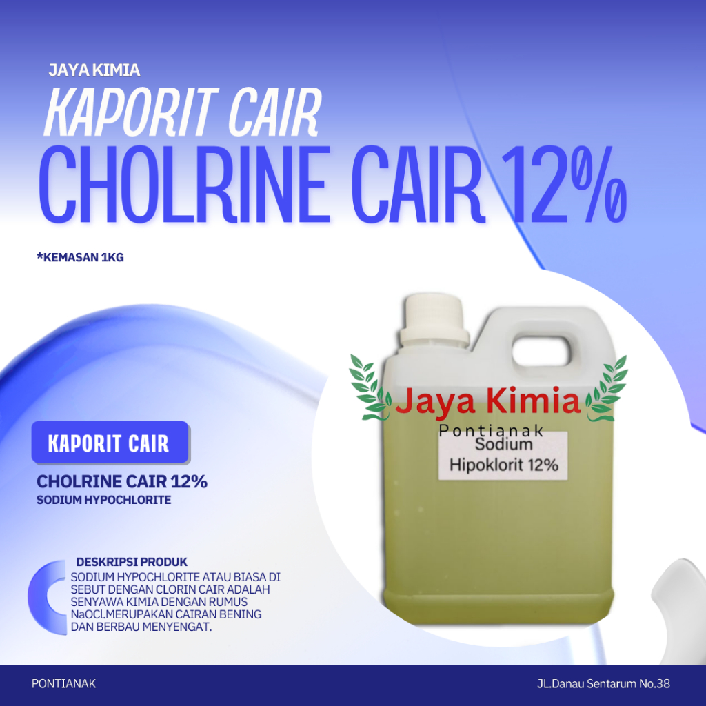 Jual kaporit cair 1kg/SODIUM HIPOKLORIT 12% 1KG/BIANG PEMUTIH ...