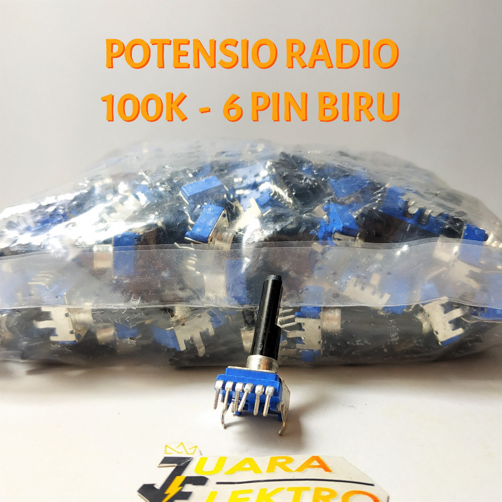 Jual POTENSIO RADIO 100K 6 PIN BIRU | Potensio Radio Warna Biru 100 K ...