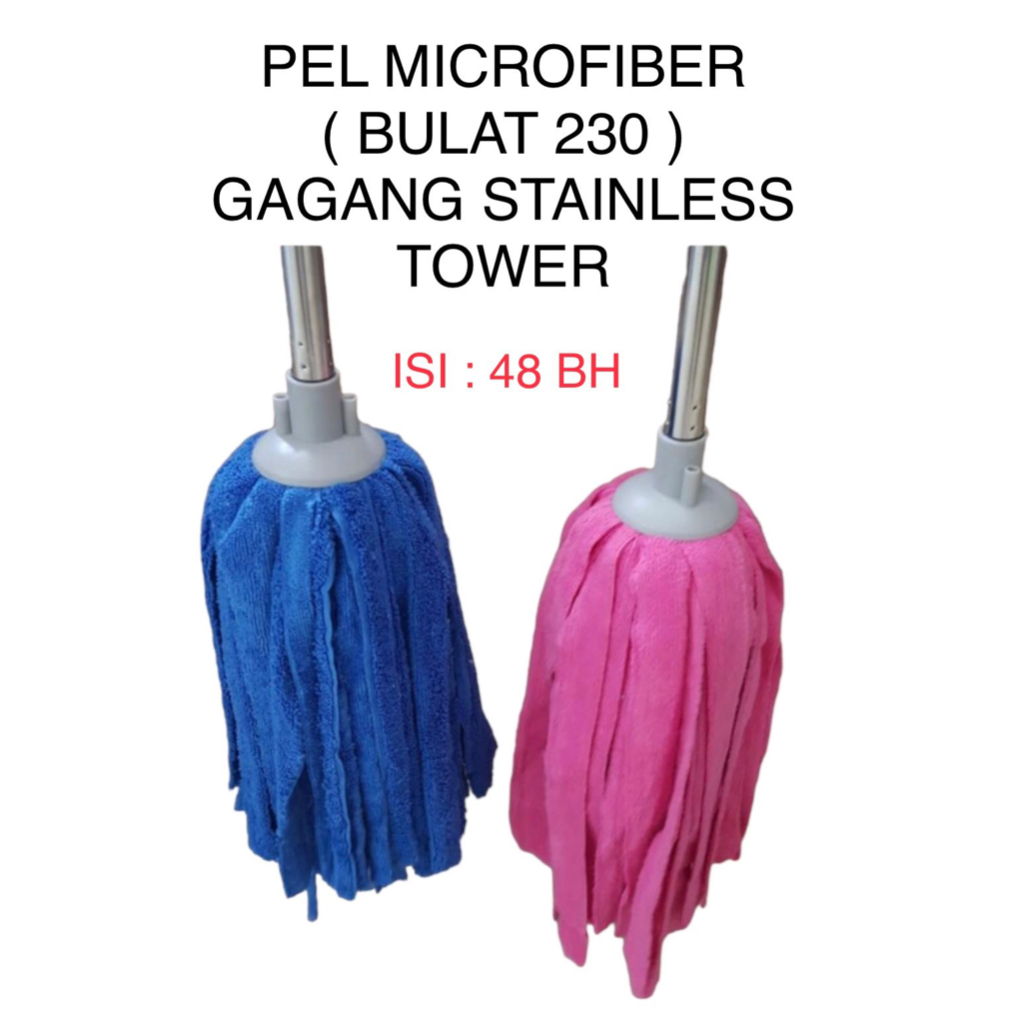 Jual [DK] PEL GAGANG STAINLESS MICROFIBER BULAT 230 TOWER | Shopee ...